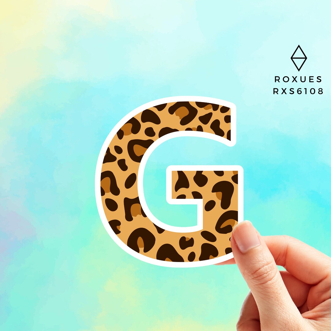 Leopard Print Letter G Sticker, Water Bottle Sticker, Laptop Sticker ...