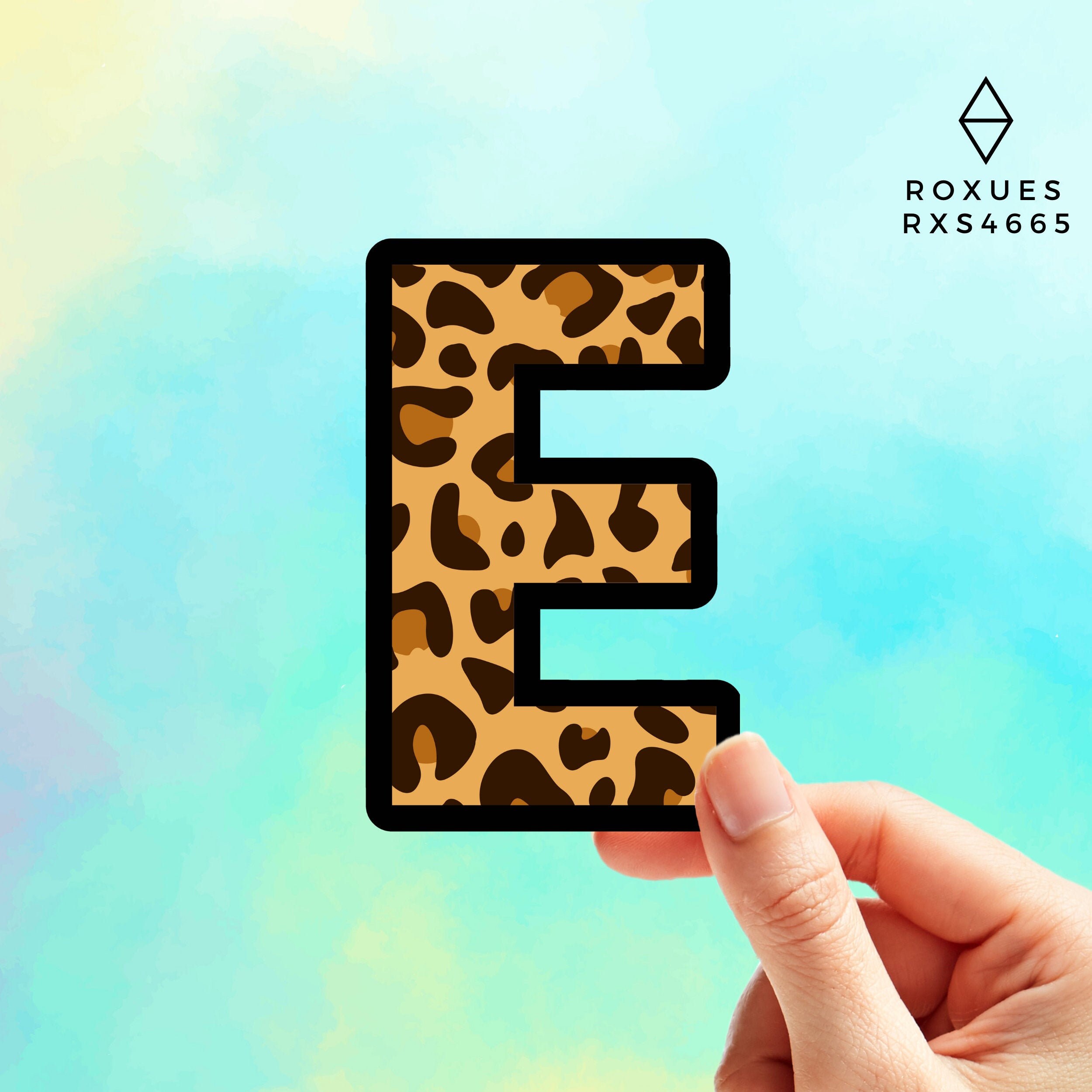 Leopard Print Letter E Sticker Water Bottle Sticker Laptop - Etsy