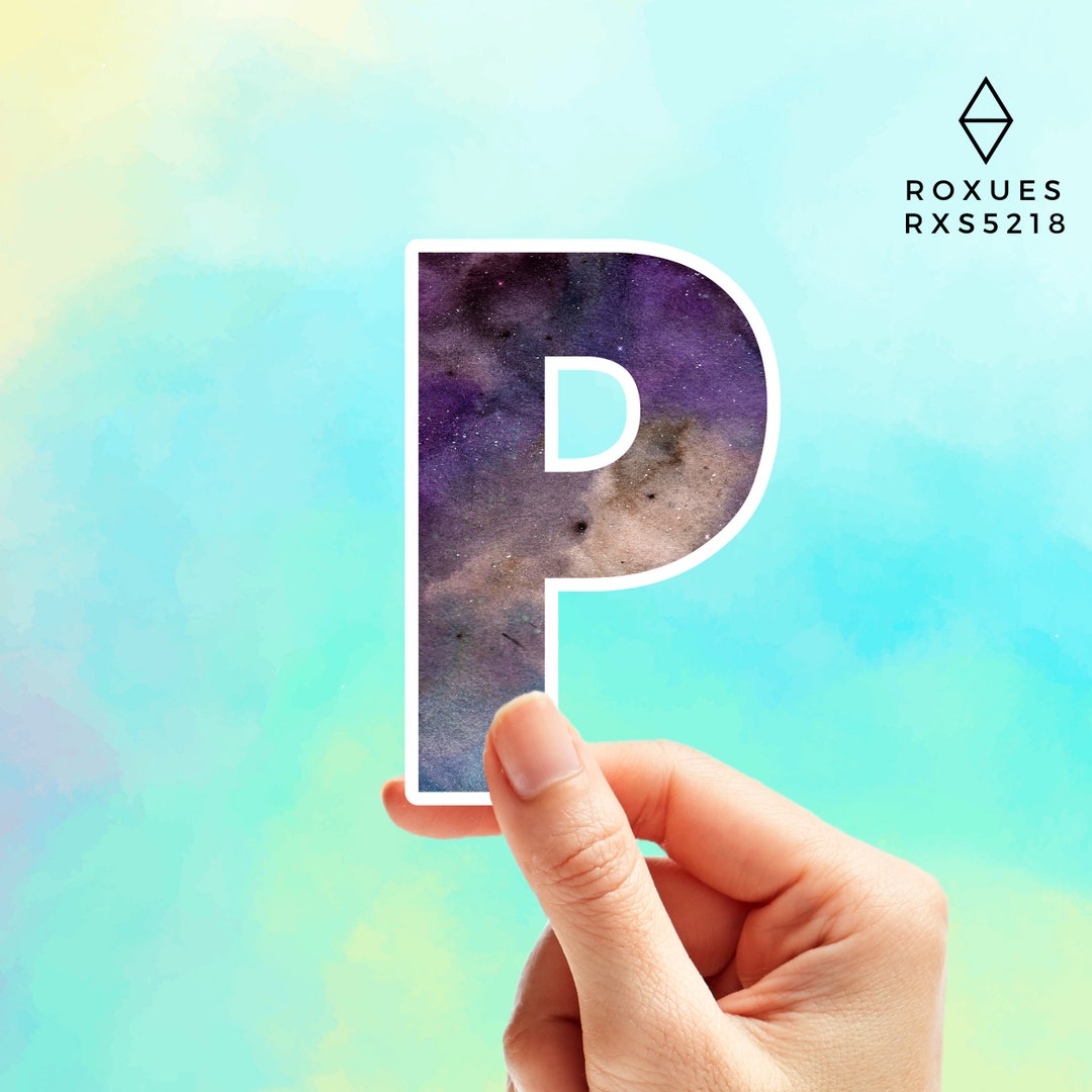 Letter "p" Galaxy Sticker, Galaxy, Water Bottle Sticker, Laptop Sticker ...