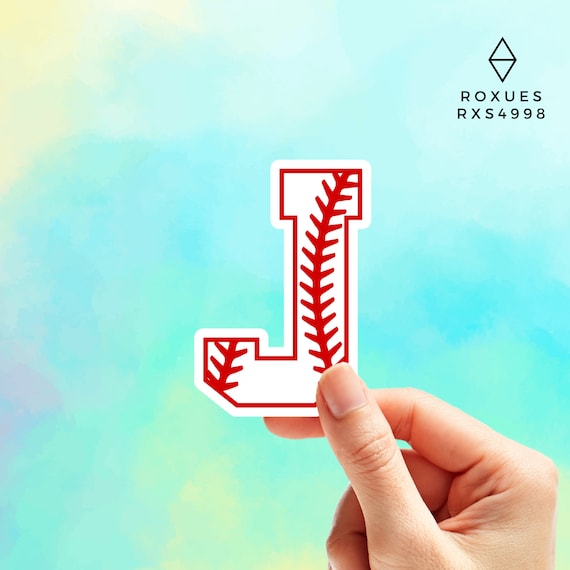 Baseball Letter J Sticker Water Bottle Sticker Laptop | Etsy