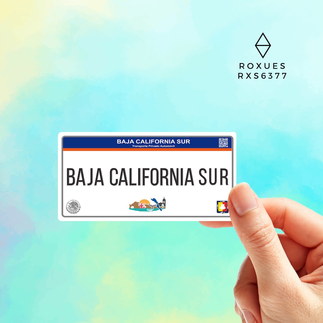 Baja California Sur, Mexican States Plates Sticker, Mexican Sticker ...