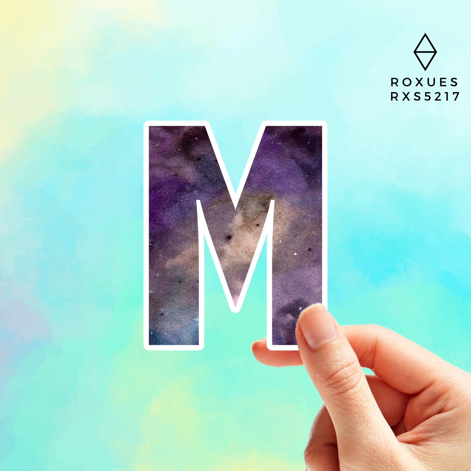 Letter "m" Galaxy Sticker, Galaxy, Water Bottle Sticker, Laptop Sticker ...