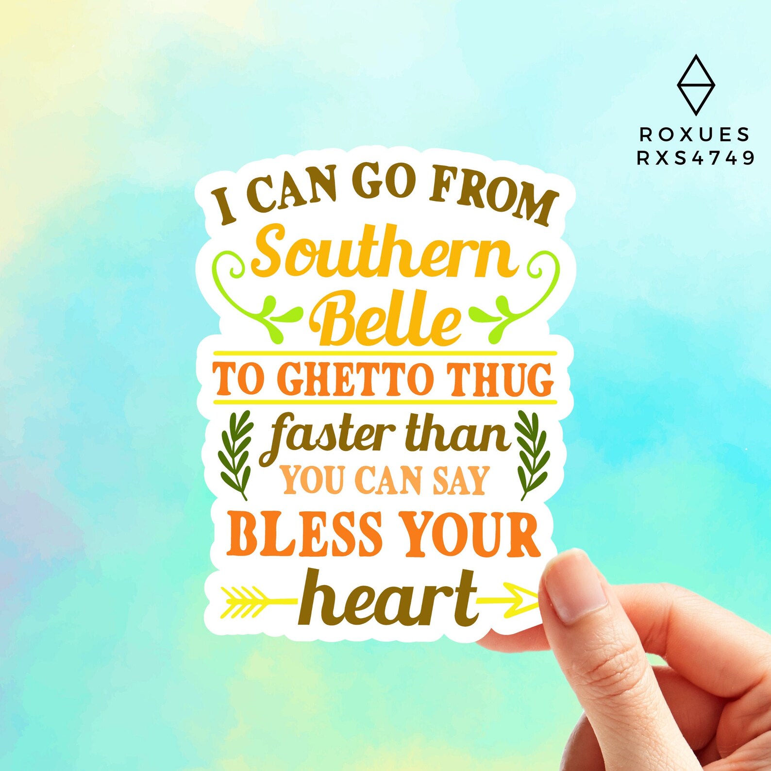 Southern Sticker Sticker Vinyl Sticker Laptop Sticker - Etsy