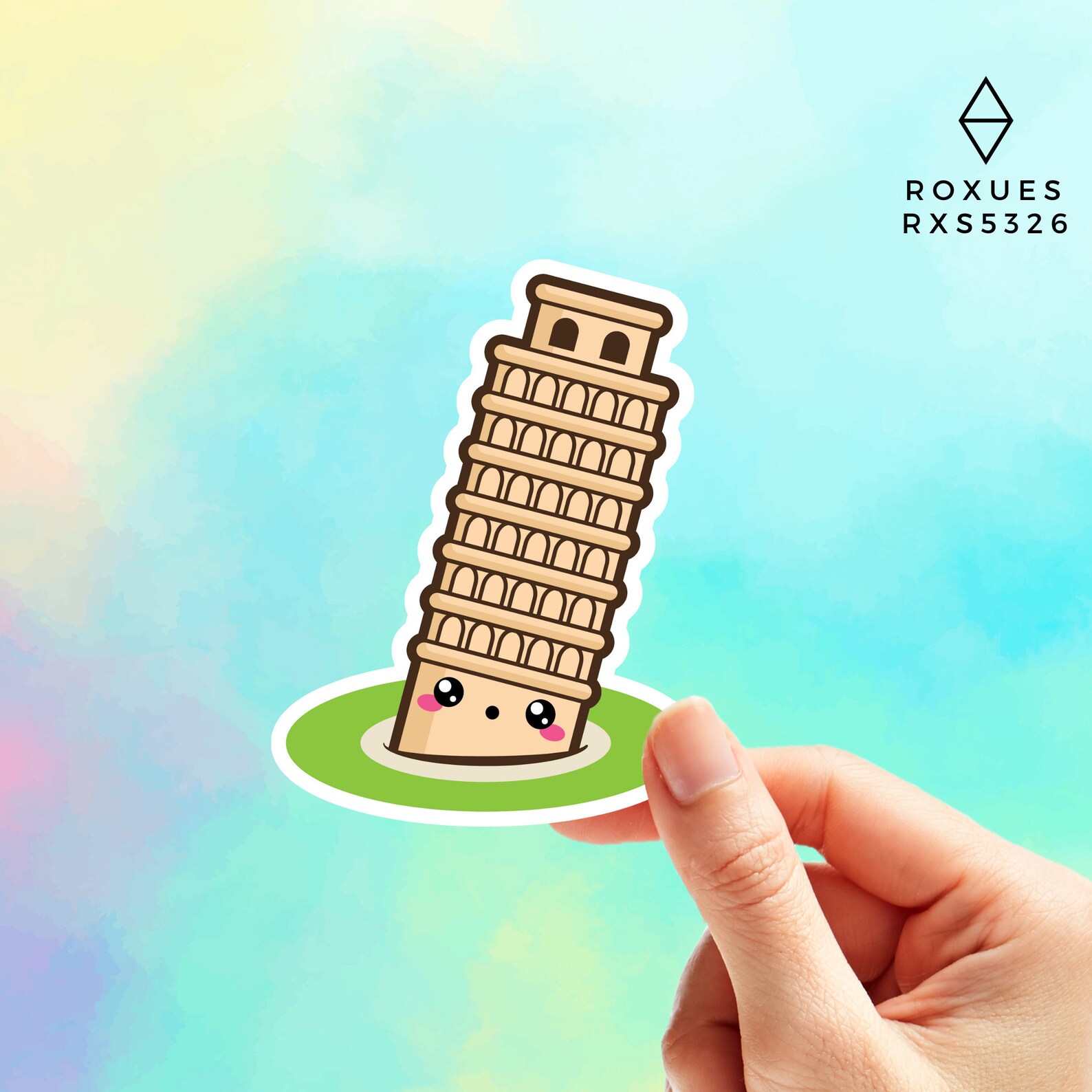 The Leaning Tower of Pisa Sticker Kawaii Sticker Kawaii - Etsy