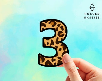 Number 3 Stickers | Etsy