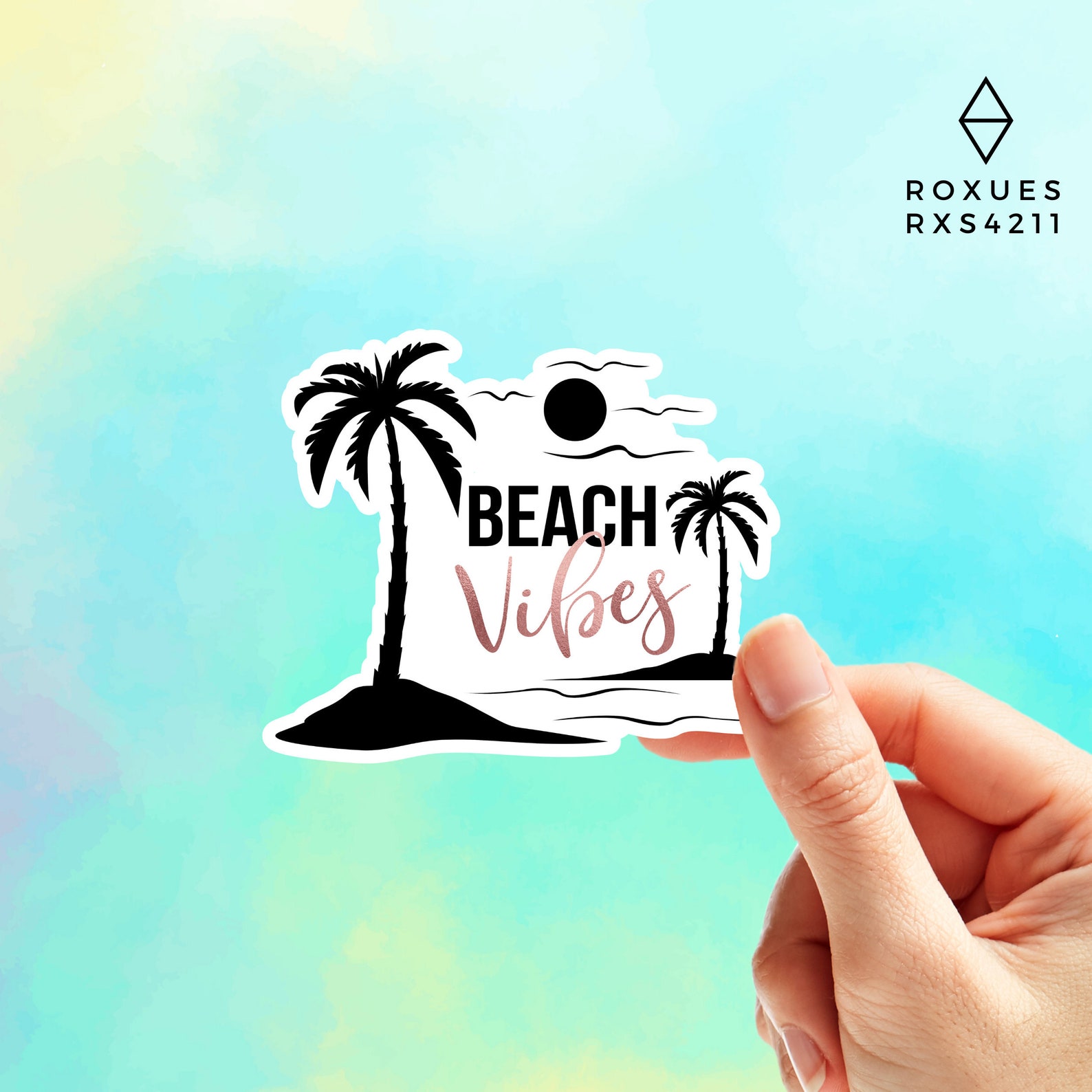 Beach Vibes Sticker, Vinyl Sticker, Laptop Sticker, MacBook Decal ...