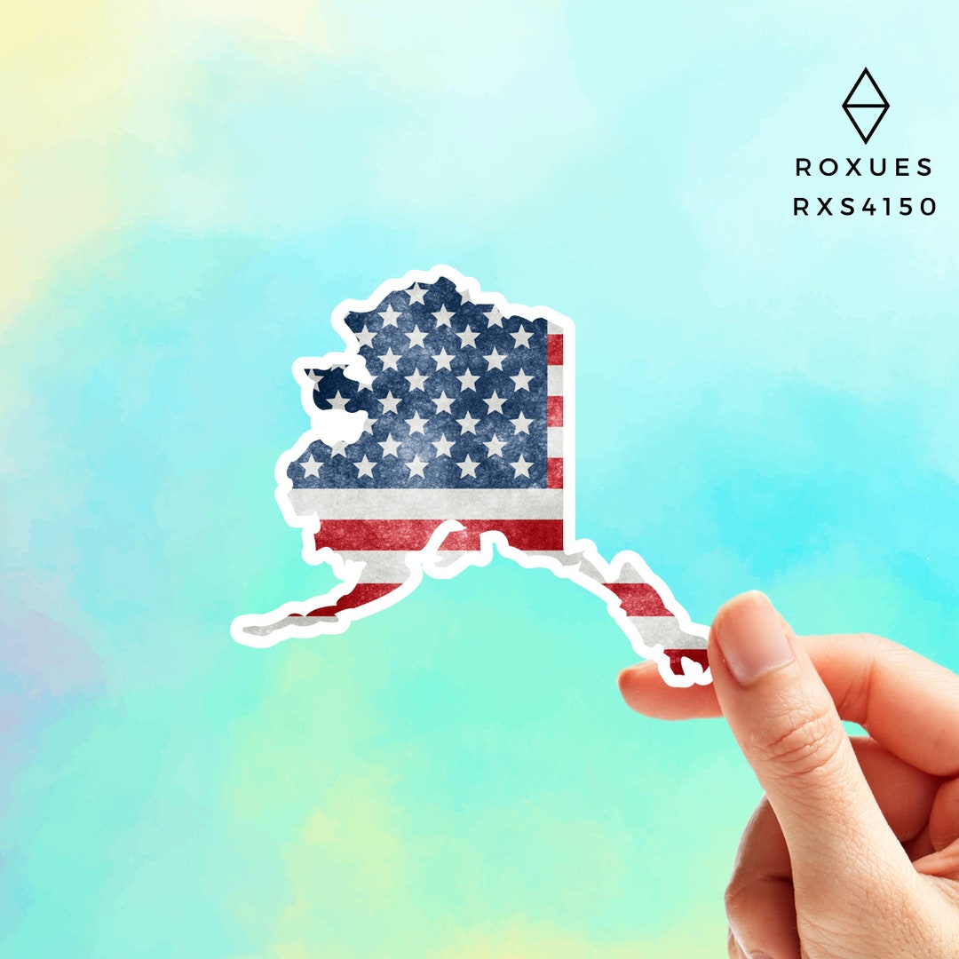 Alaska State Sticker Alaska Pride Alaska Outline Travel Sticker Water ...