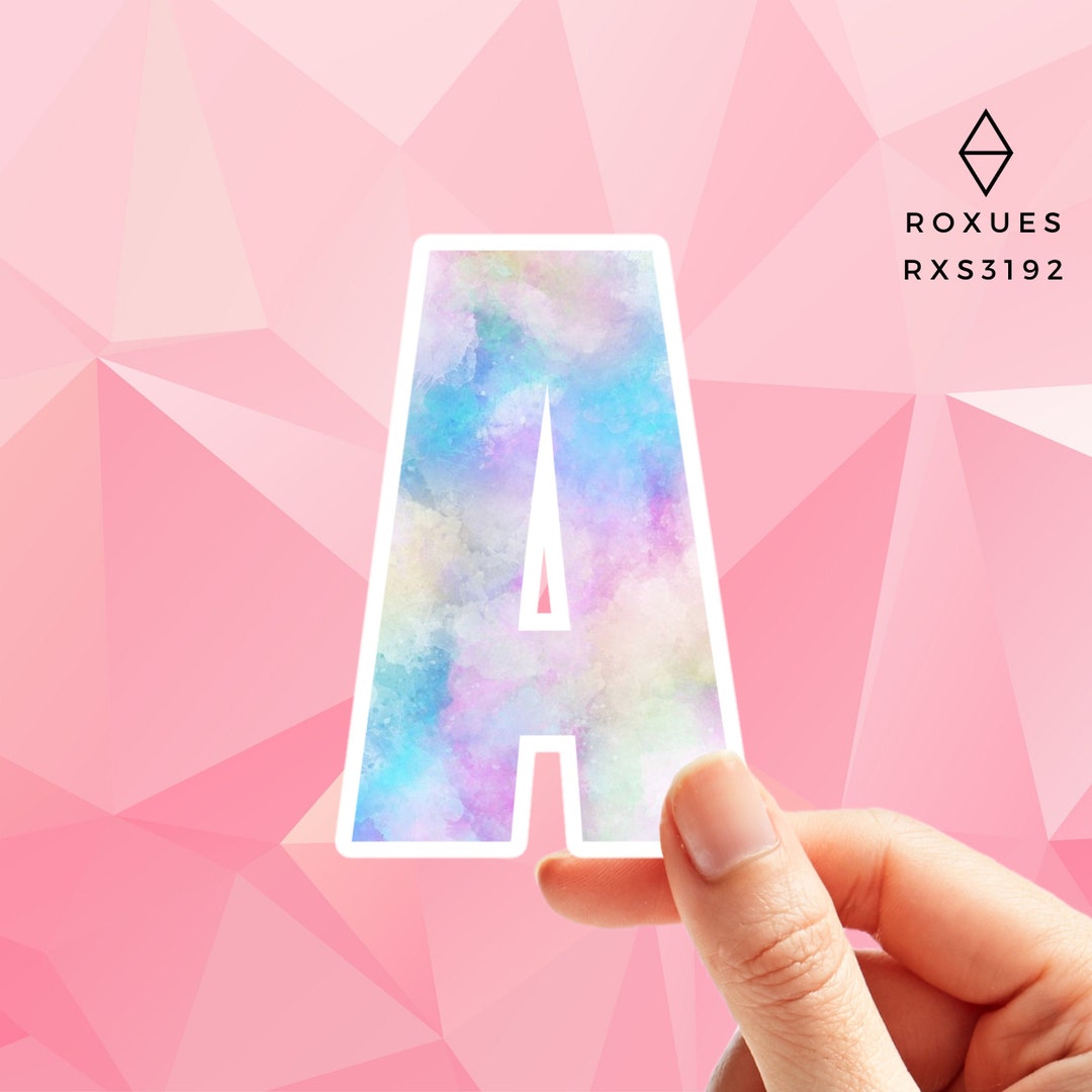 Letter "a" Watercolor Sticker, Water Bottle Sticker, Laptop Sticker ...