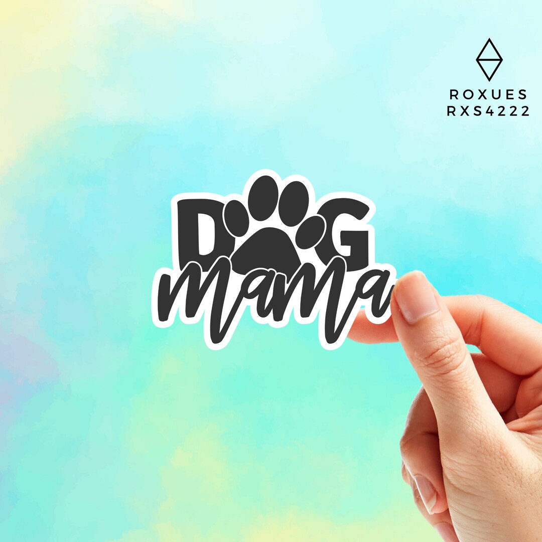Dog Mama Dog Mom Vinyl Sticker, Dog Sticker, Laptop Decal, MacBook ...