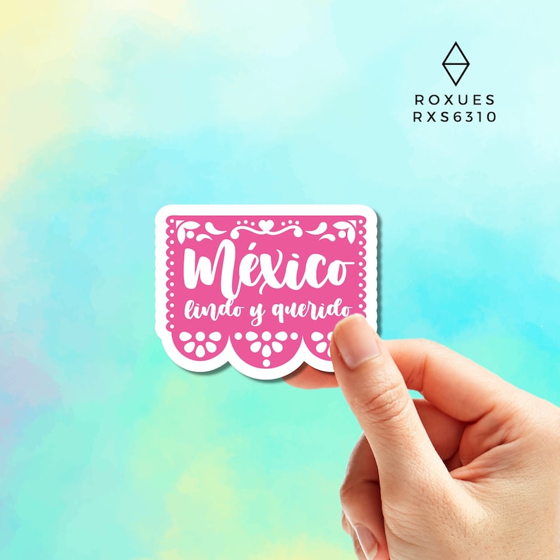 Mexico Lindo Y Querido Papel Picado Sticker Mexican Sticker - Etsy