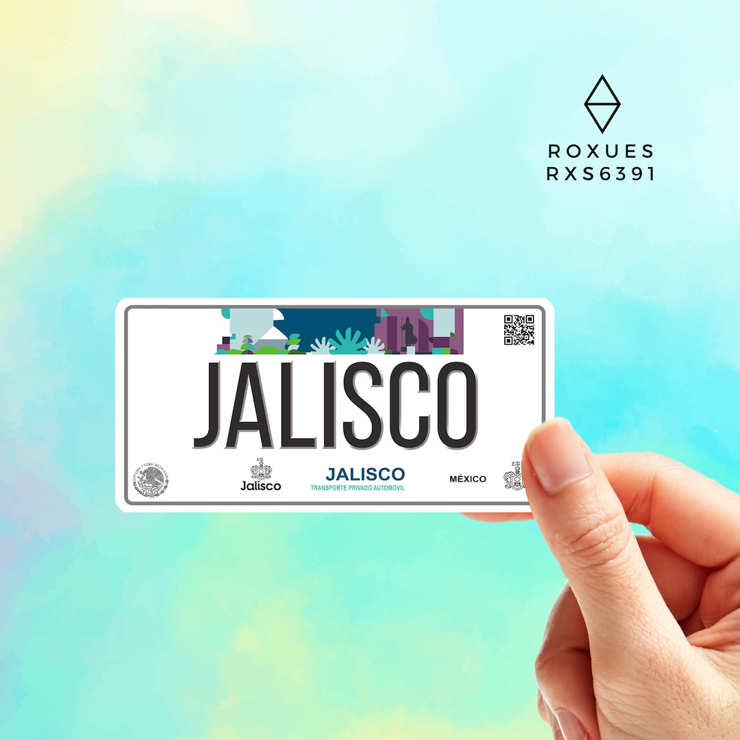 Jalisco, Mexican States Plates Sticker, Mexican Sticker, Mexico Sticker ...