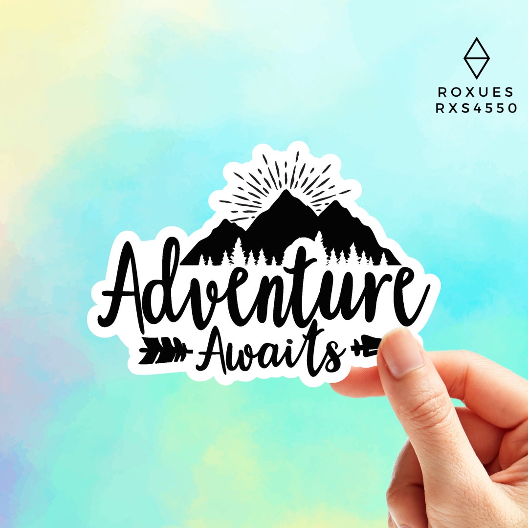 Adventures Awaits Sticker Adventure Sticker, Travel Sticker, Camping ...