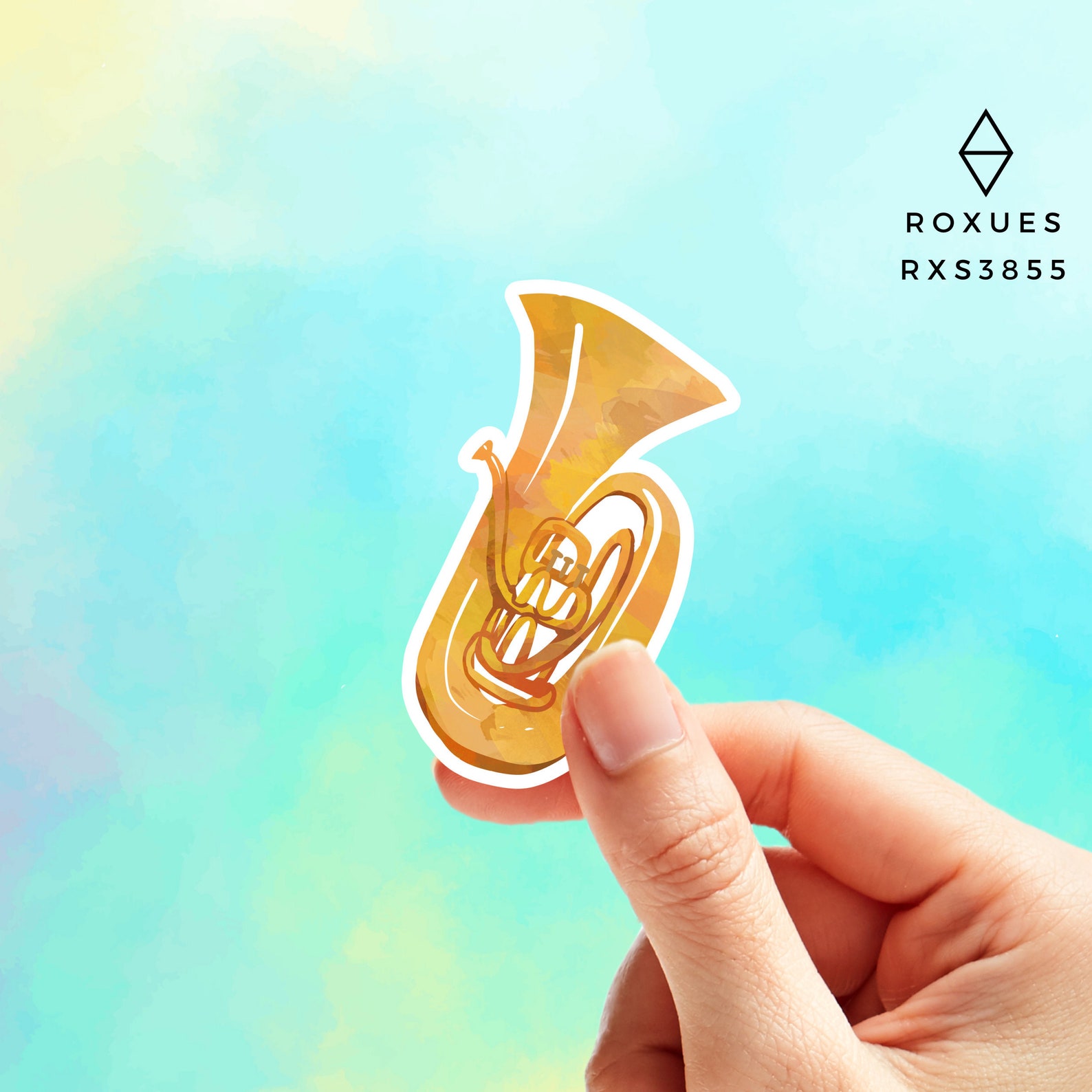 Tuba Sticker I Love Music Music Instrument water Bottle Decal - Etsy