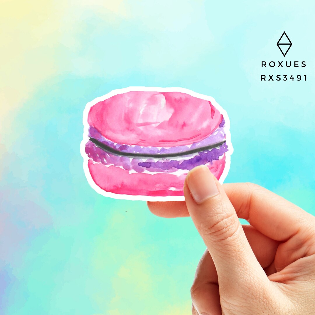 Macaroon Sticker, Foodie Sticker, Water Bottle Decal, Food Sticker ...