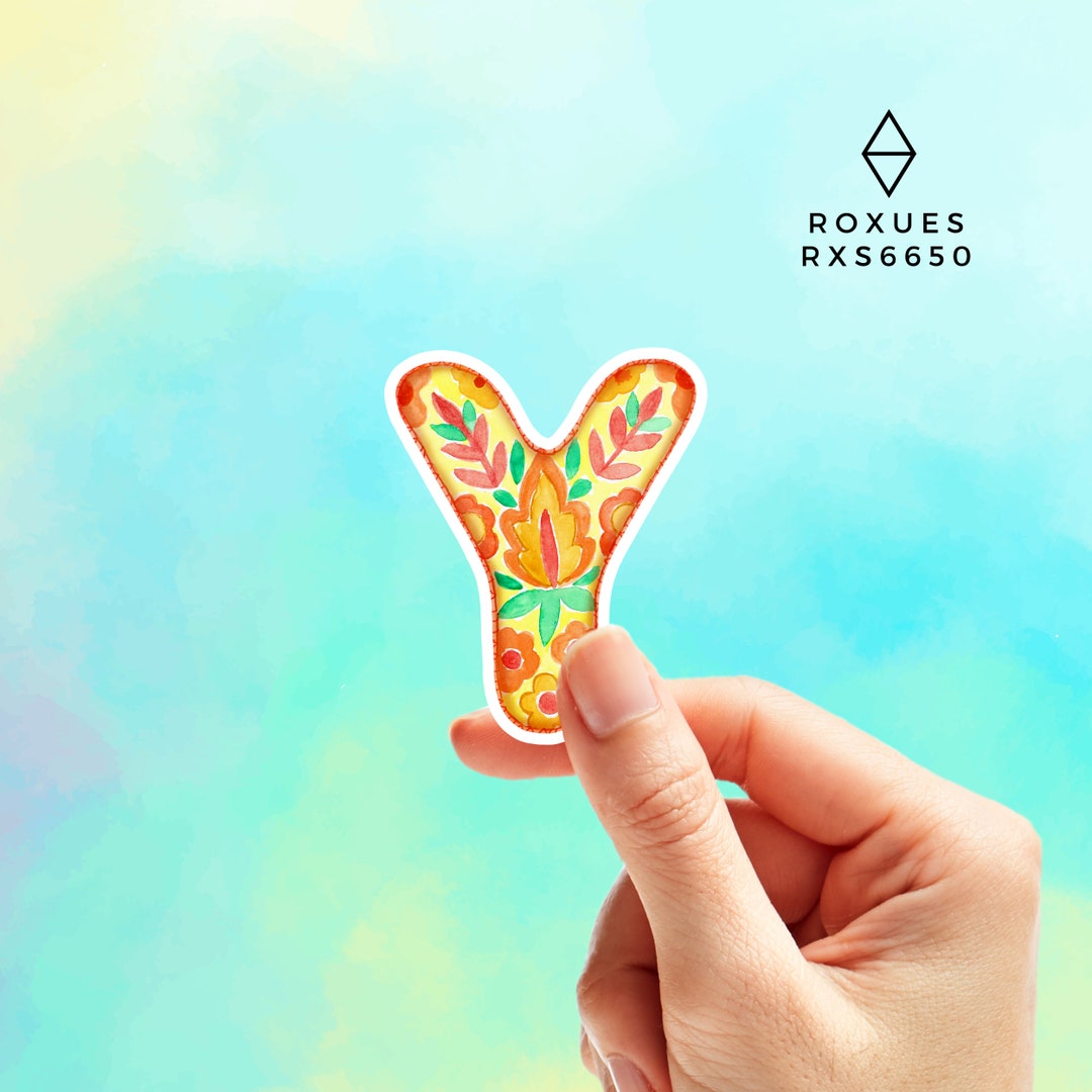 Mexican Embroidery Letter Y Sticker, Water Bottle Sticker, Laptop ...