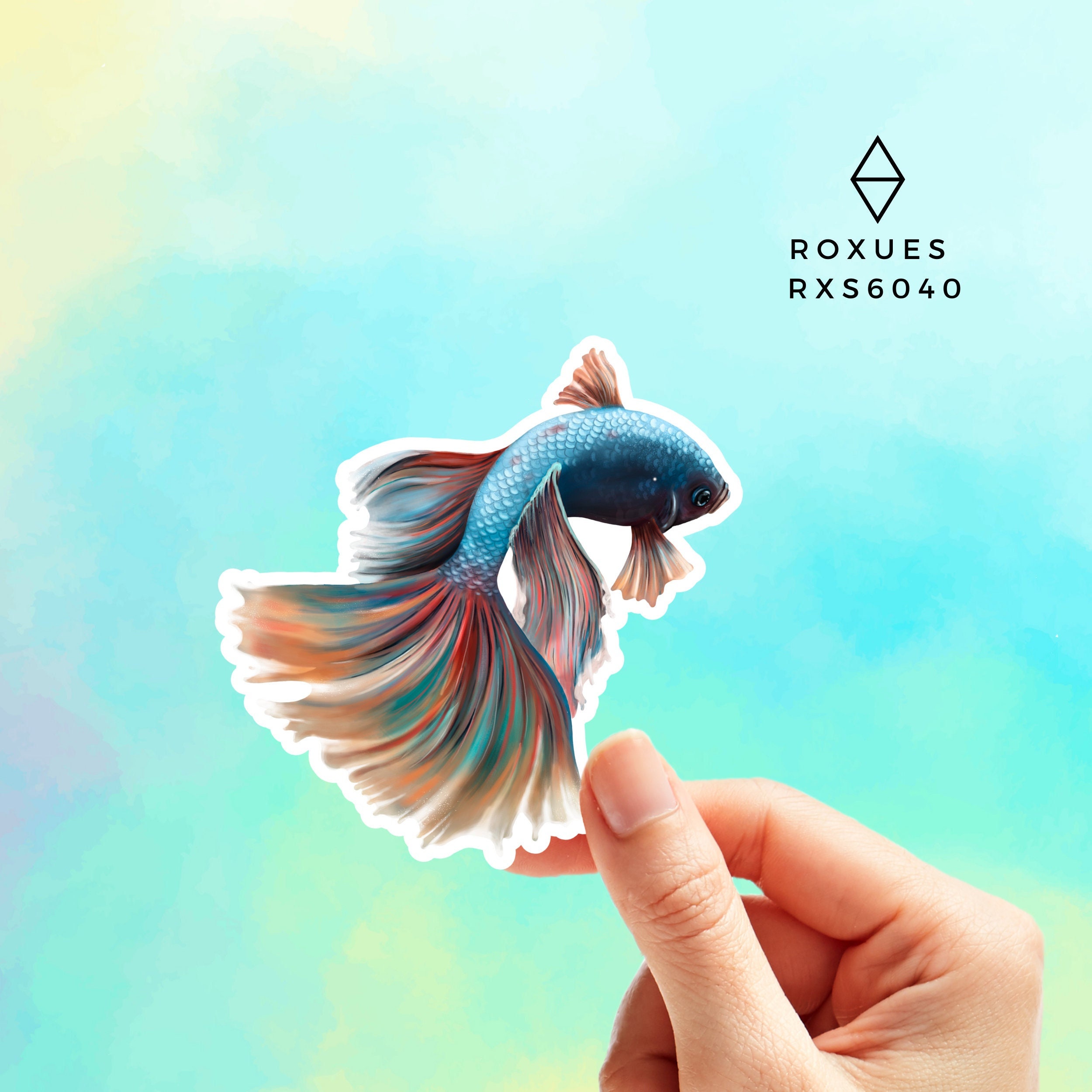 Betta Fish Sticker Fish Sticker Laptop Decal Macbook Decal - Etsy
