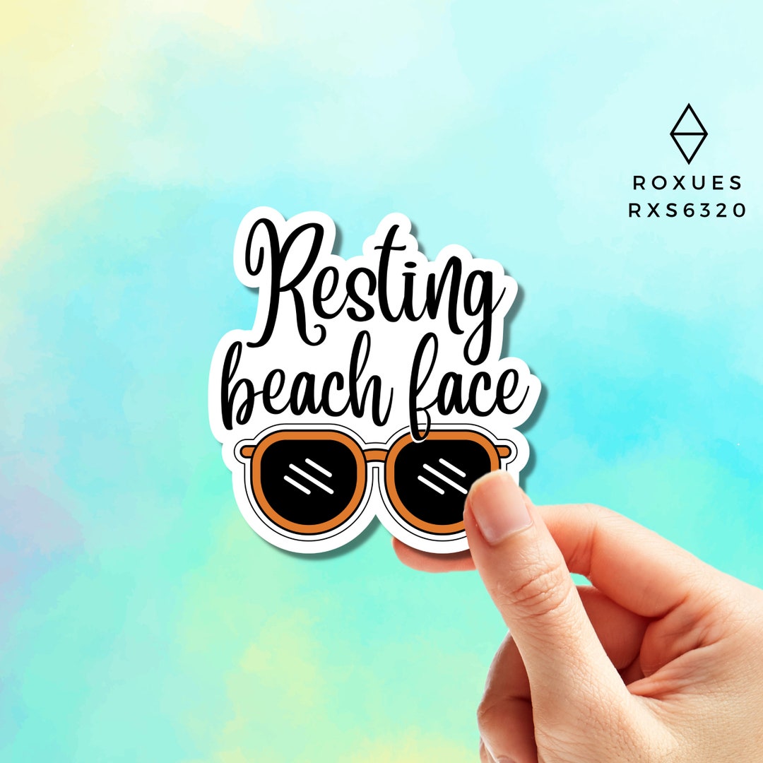 Resting Beach Face Sticker, Cool Stickers, Phrases Stickers, Stickers ...