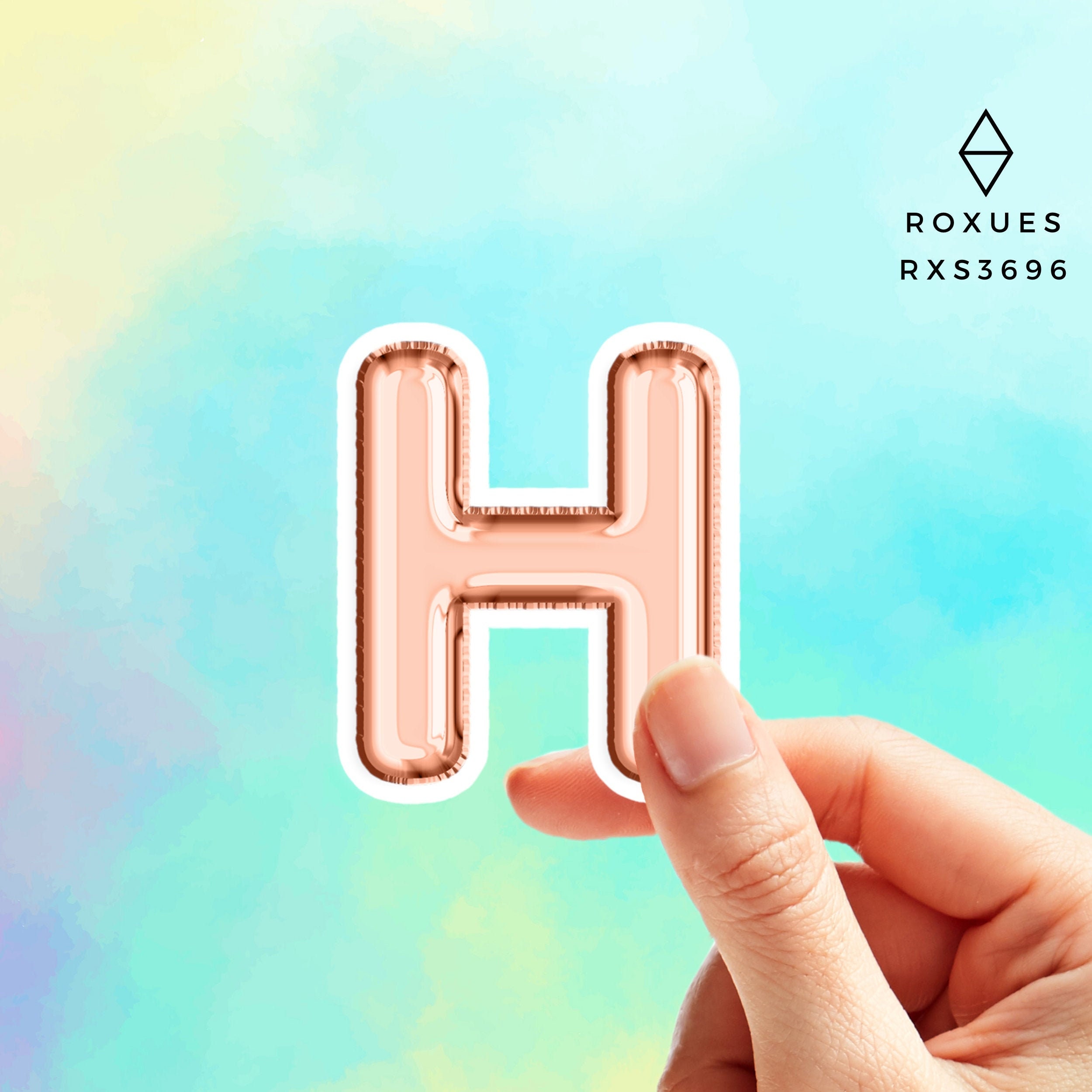 Balloon Letter H Sticker Water Bottle Sticker | Etsy