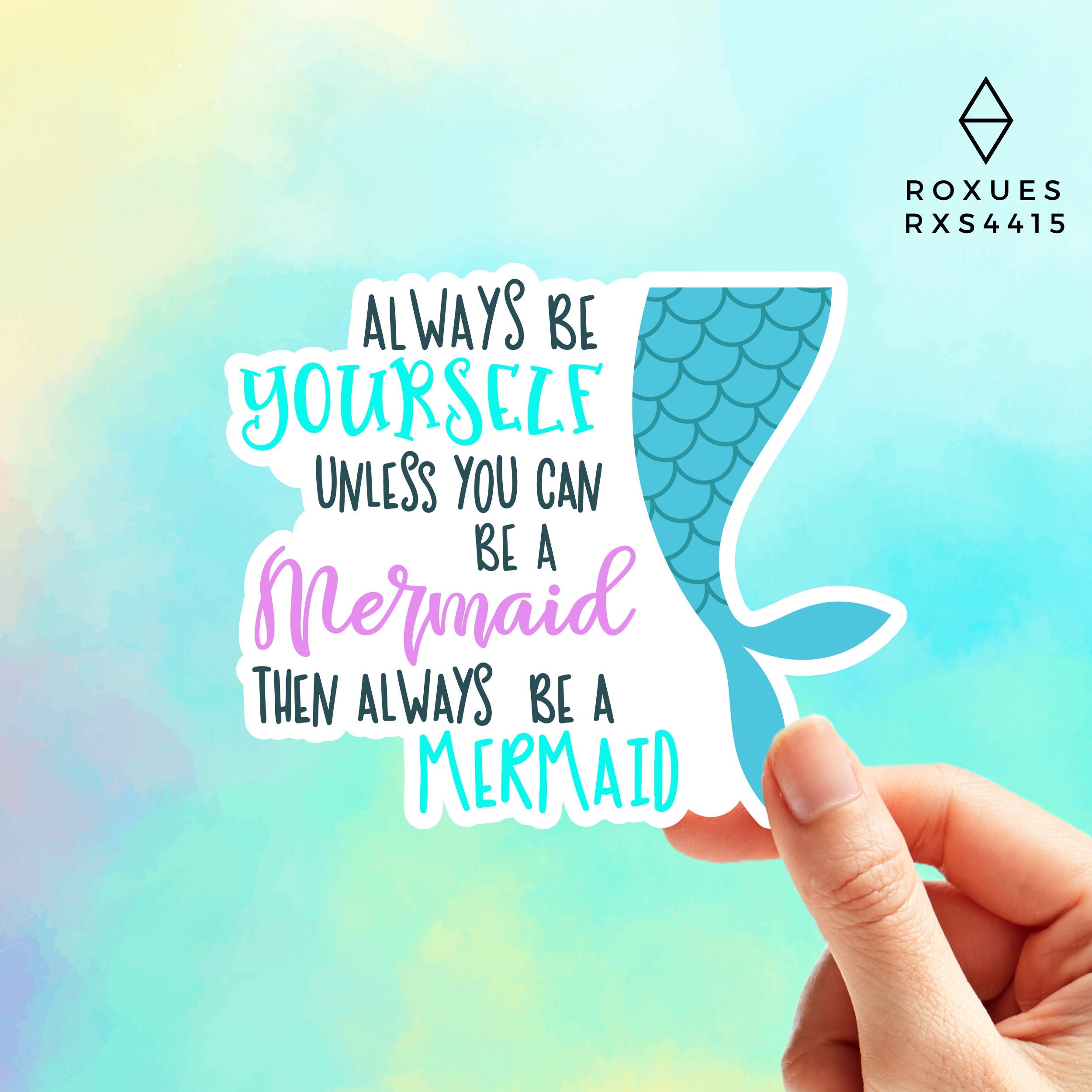 Mermaid Sticker Vinyl sticker Laptop sticker Macbook decal | Etsy