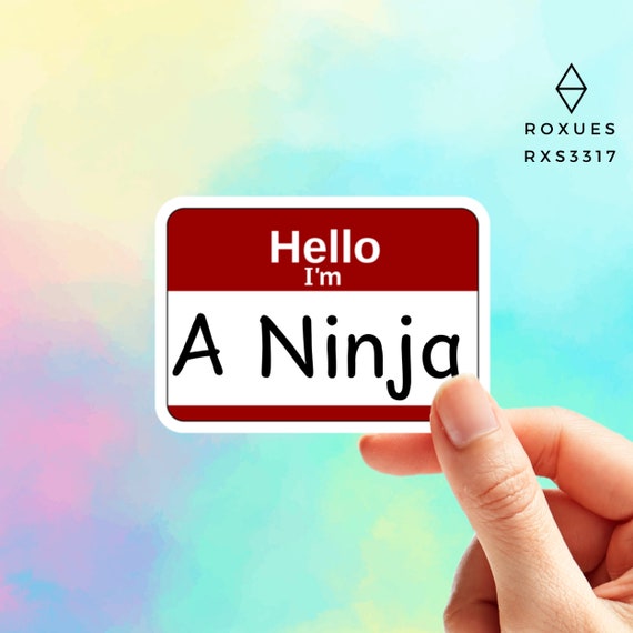 Red Tag Label A Ninja sticker Hello Im Hangry sticker | Etsy