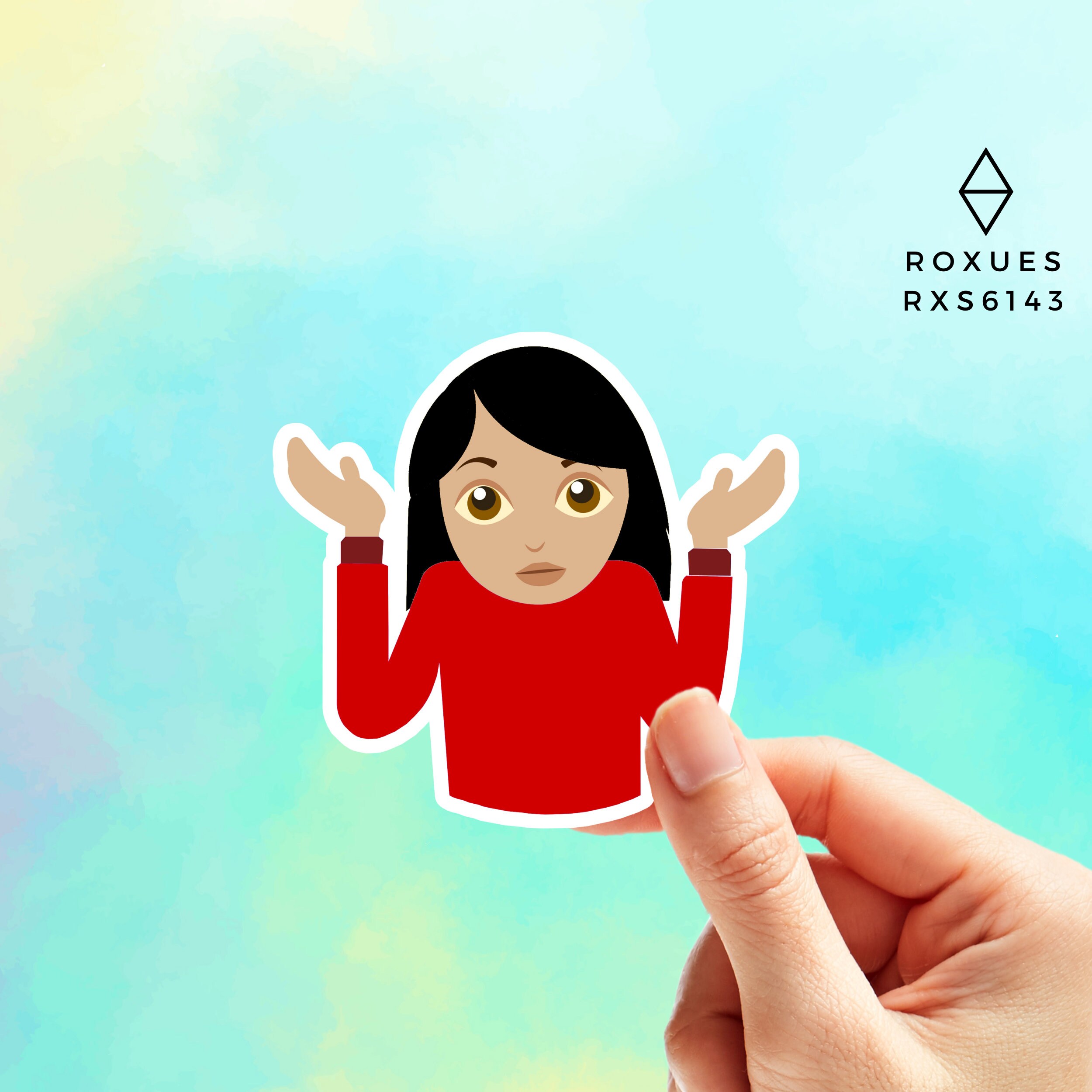 Shrug Girl Emoji Sticker Emoji Faces Cool Stickers Whatsapp - Etsy