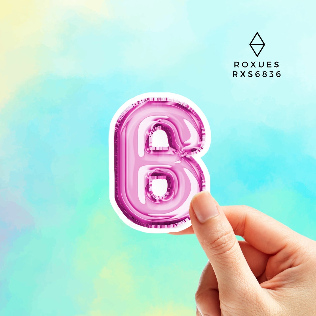 Foil Balloon Number 6 Sticker, Water Bottle Sticker, Laptop Sticker ...