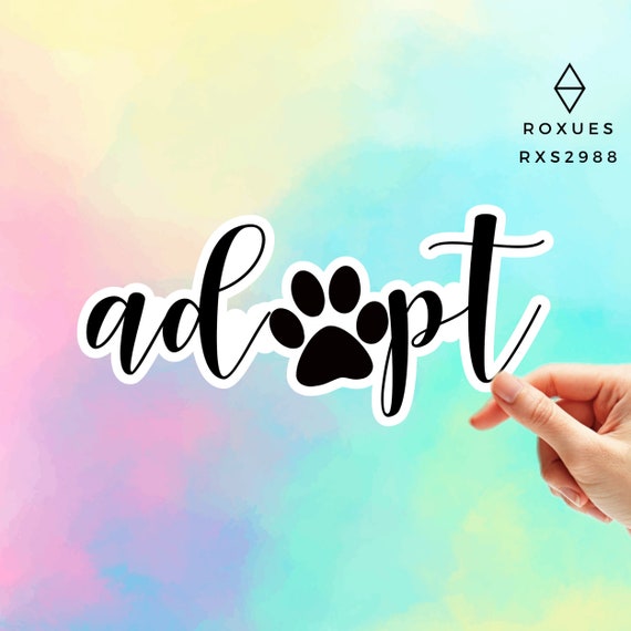 Adopt Sticker Dog Sticker Adopt Decal Dog Decal Stickers - Etsy