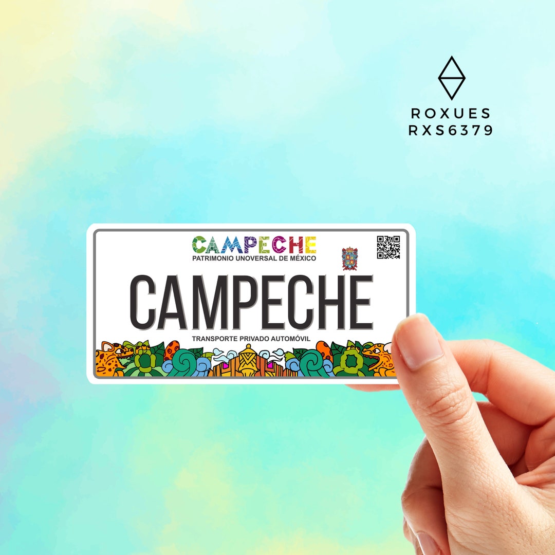 Campeche Stickers, Mexican States Plates Sticker, Mexican Sticker ...
