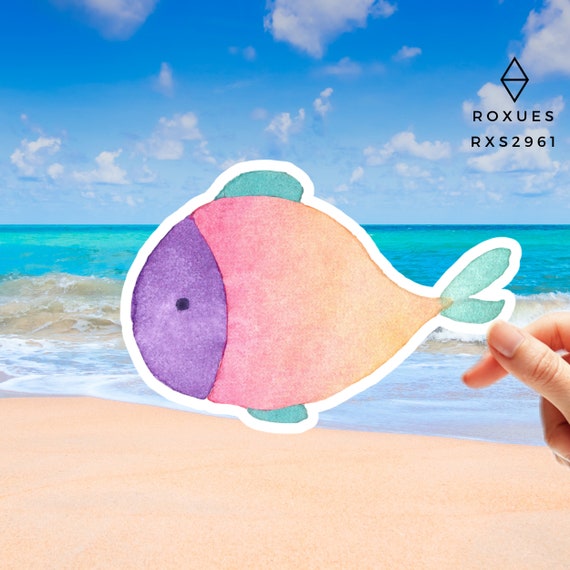 Ocean sticker Water bottle sticker Laptop sticker Beach | Etsy