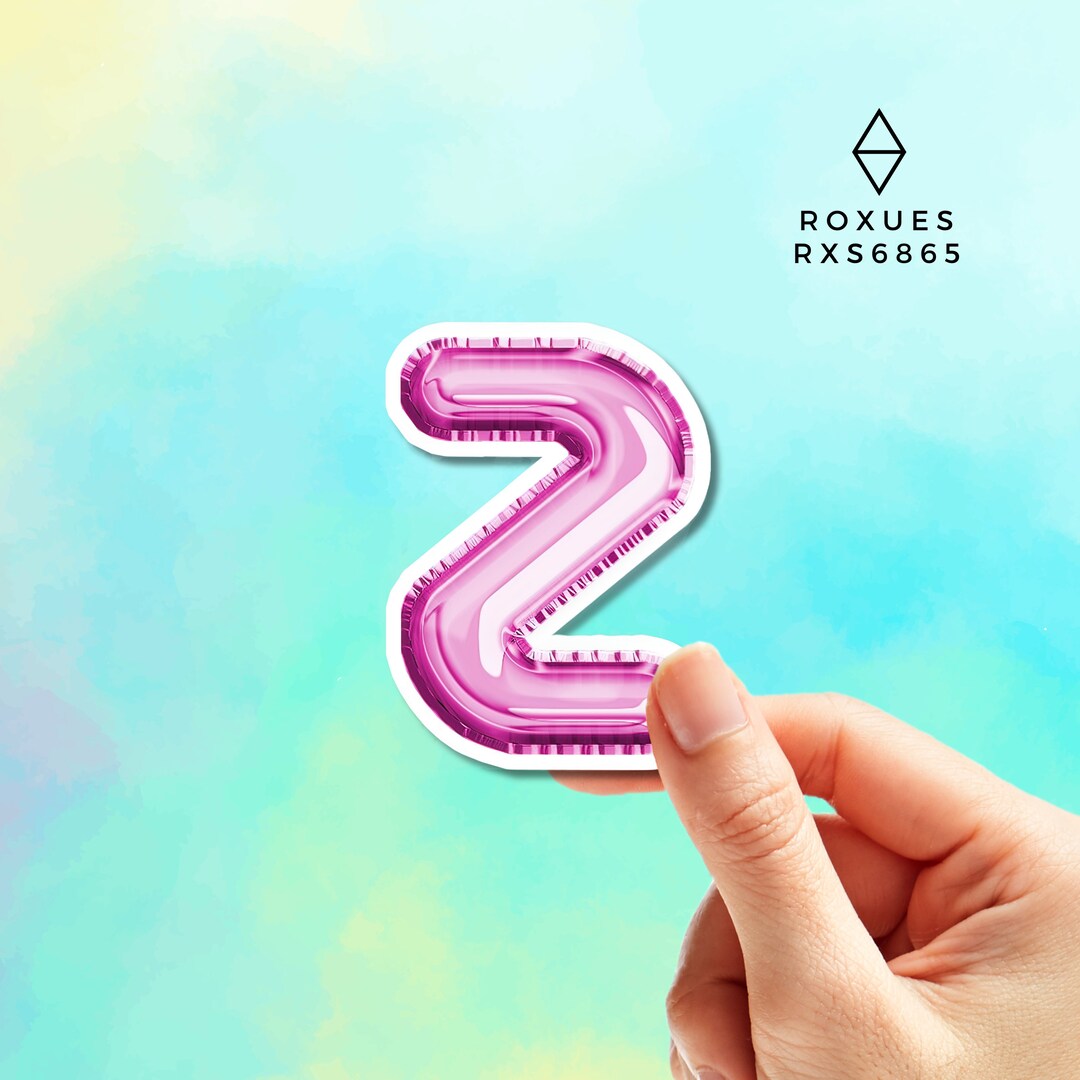 Foil Balloon Letter Z Sticker, Water Bottle Sticker, Laptop Sticker ...