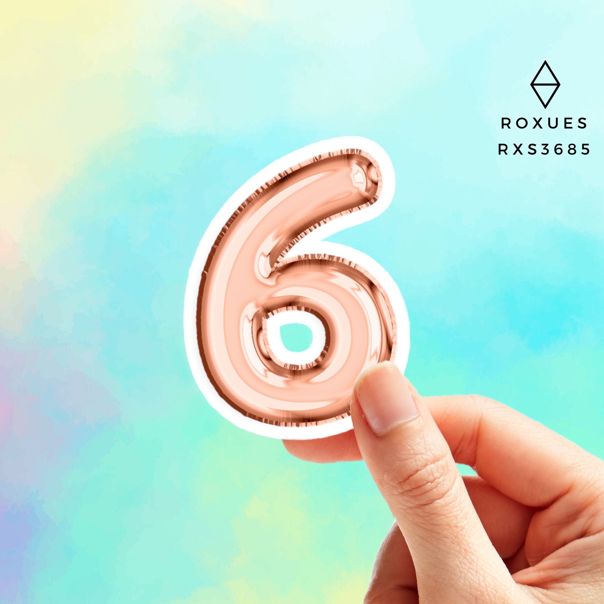 Balloon Number 6 Sticker Water Bottle Sticker Laptop | Etsy