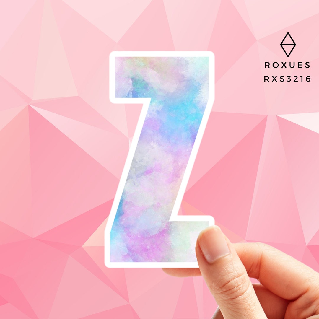 Letter "z" Watercolor Sticker, Water Bottle Sticker, Laptop Sticker ...