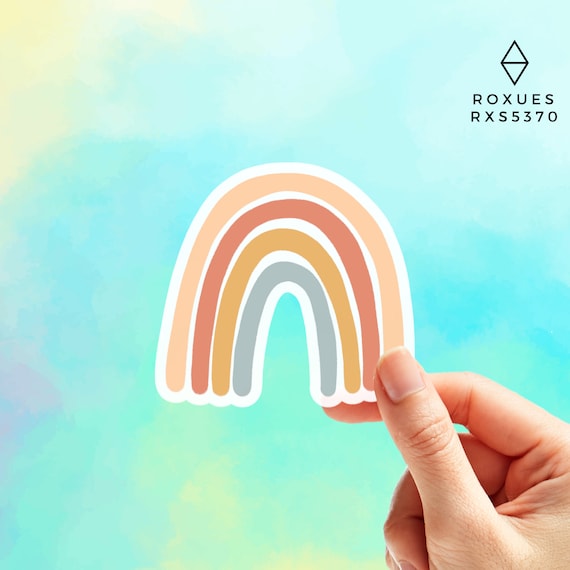 Boho Rainbow Sticker Rainbow Sticker Water Bottle Sticker | Etsy