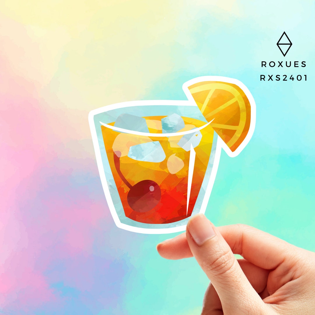 Cocktail Sticker, Tequila Sunrise Sticker, Water Bottle Sticker ...