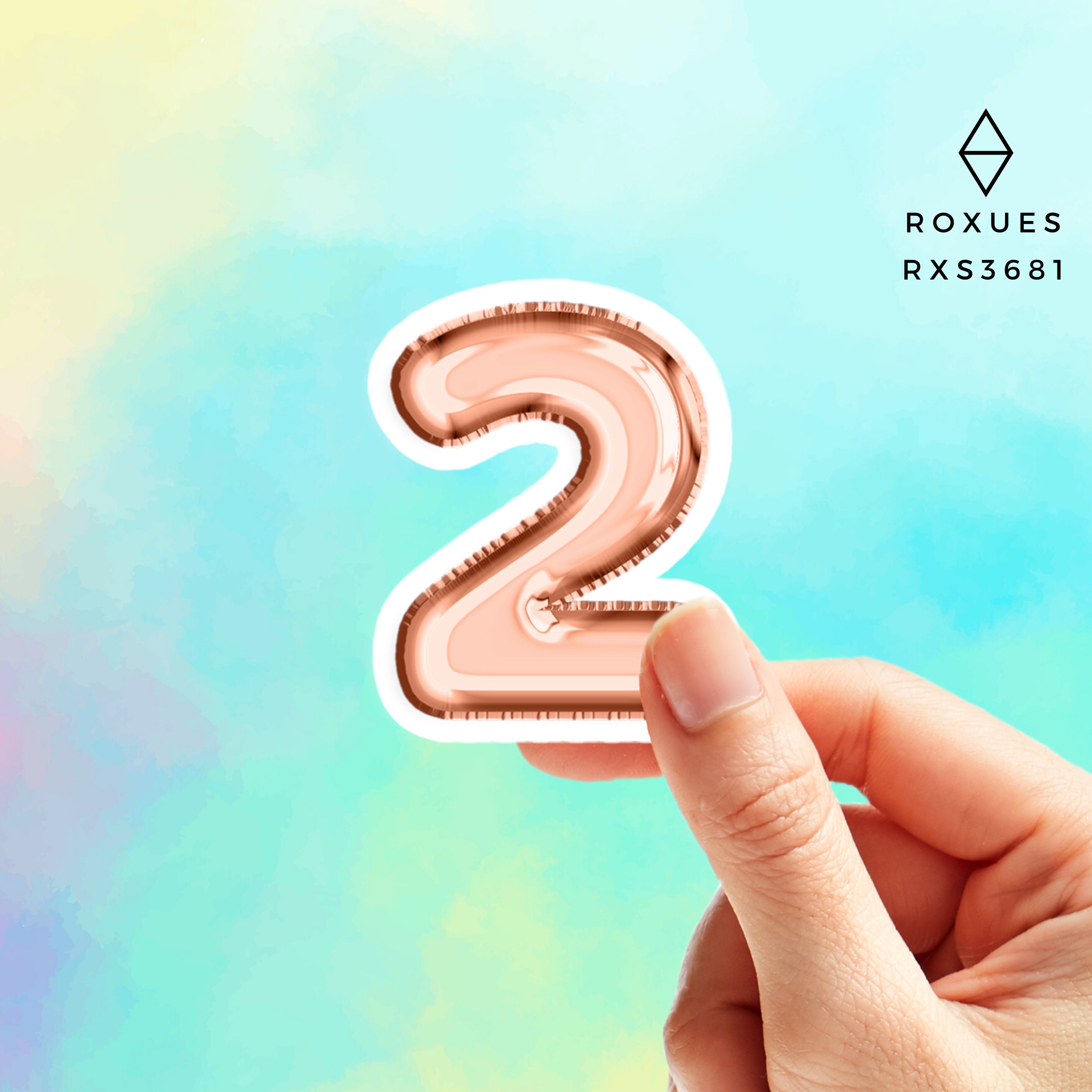 Balloon Number 2 Sticker Water Bottle Sticker Laptop | Etsy