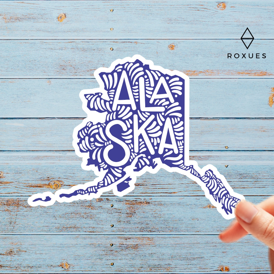 Alaska State Sticker, Alaska Travel Sticker, Alaska Water Bottle Decal ...