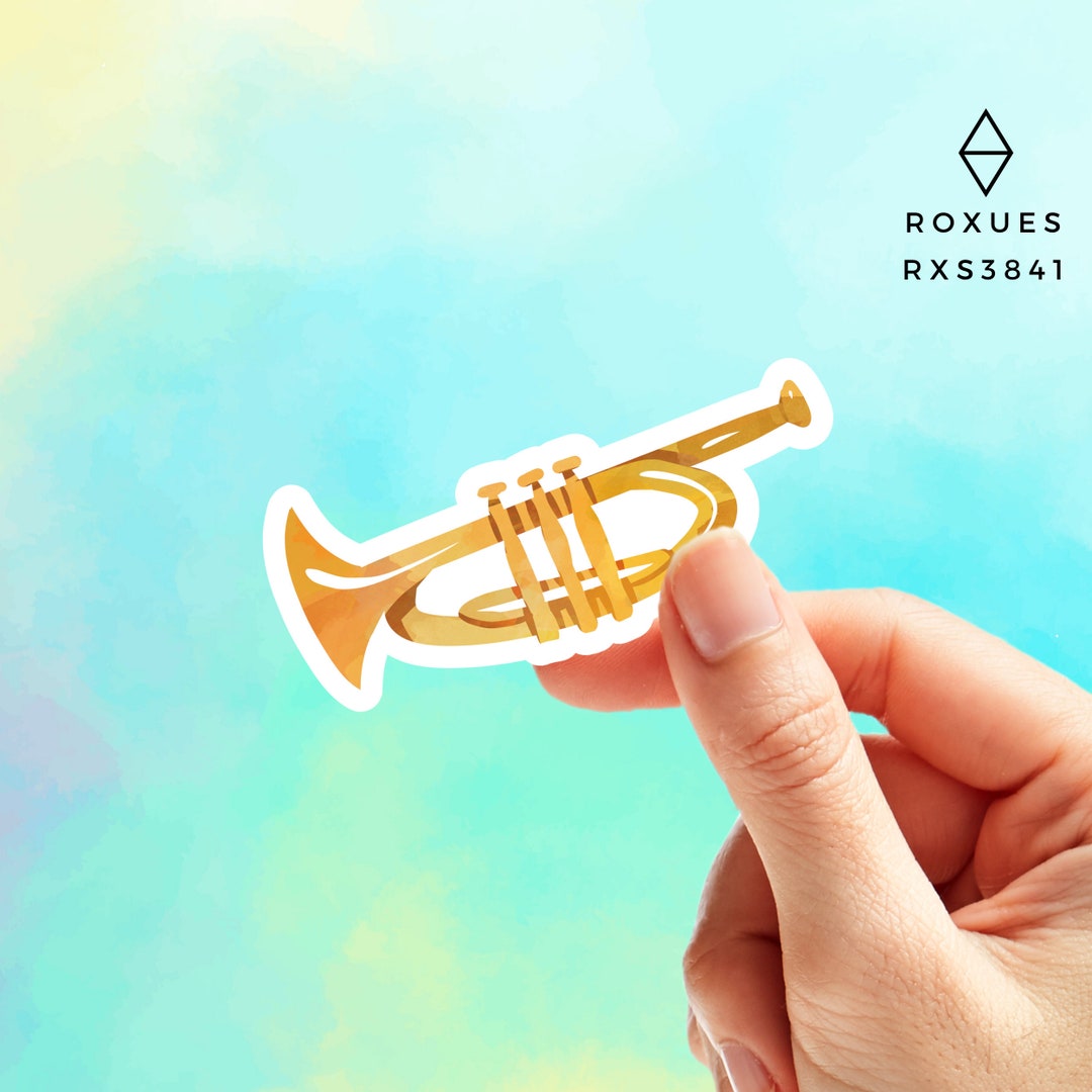 Trumpet Sticker I Love Music Music Instrument |water Bottle Decal ...