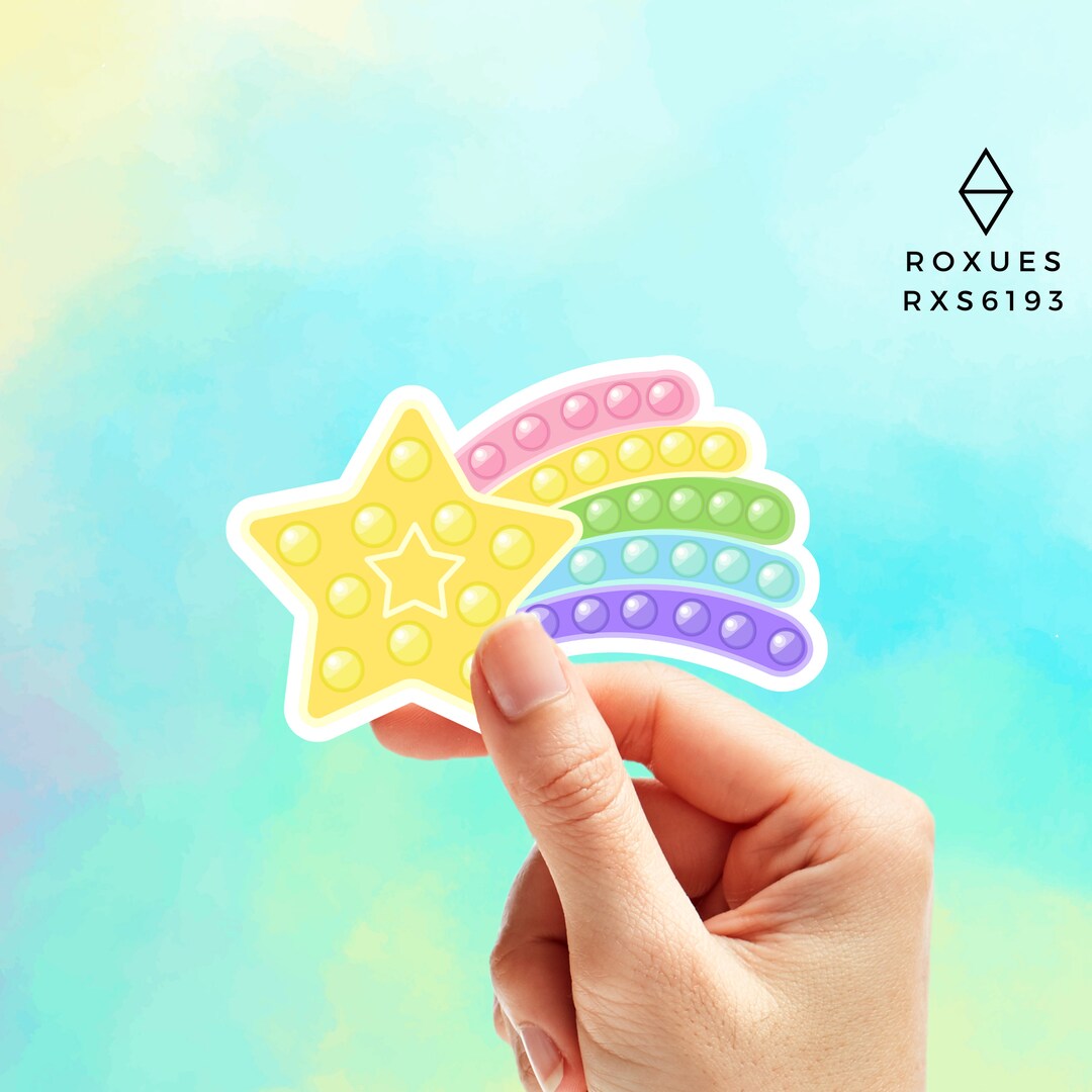 Pop It Star Sticker Pop It Stickers Bubbles Stickers Colorful Sticker ...