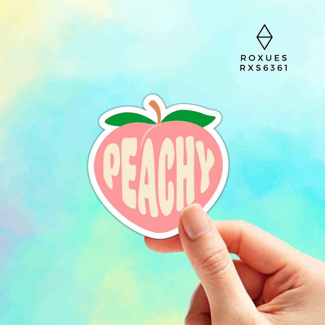 Peach Stickers, Just Peachy, Vinyl Sticker, Laptop Sticker, Cute ...