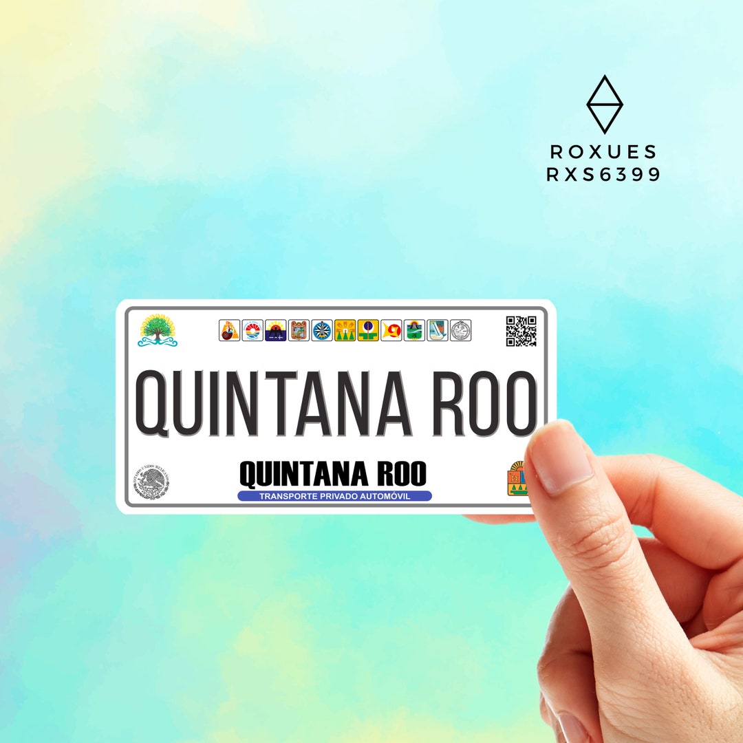 Quintana Roo, Mexican States Plates Sticker, Mexican Sticker, Mexico ...