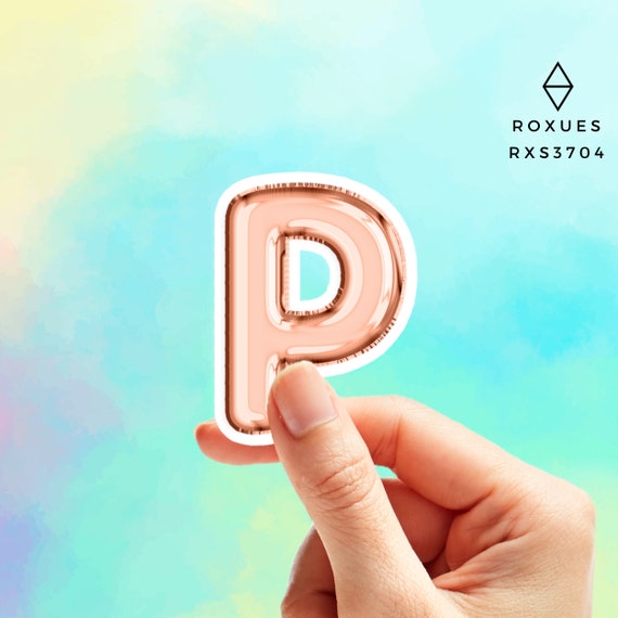 Balloon Letter p Sticker Water Bottle Sticker | Etsy