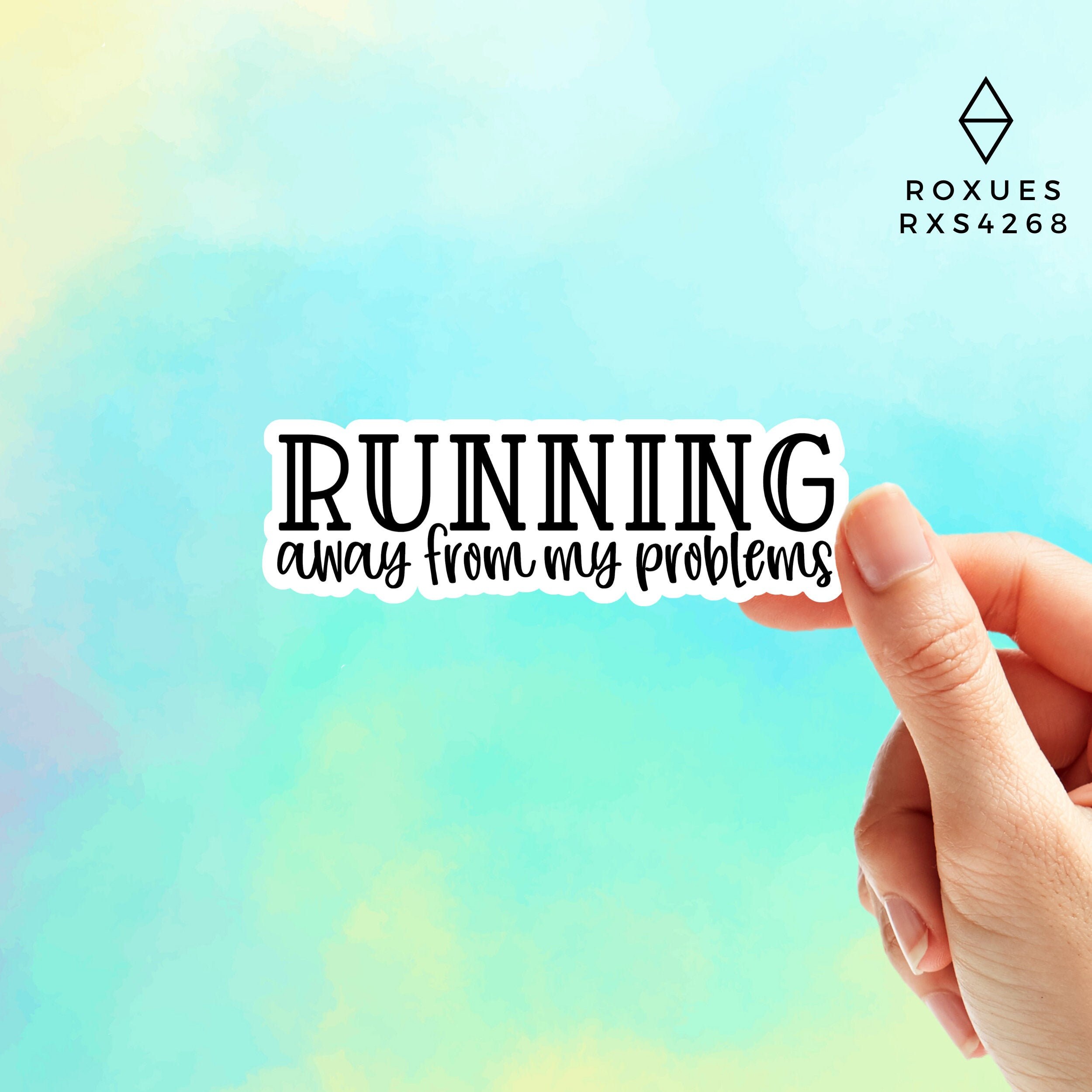 Running Away From My Problems Sticker Vinyl sticker Laptop | Etsy