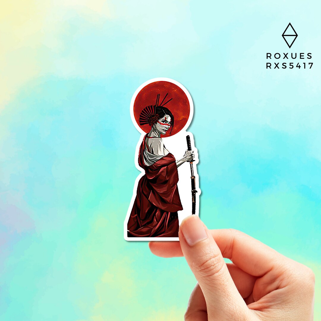 Samurai Girl Sticker, Samurai Sticker, Samurai, Plumeria, Water Bottle ...