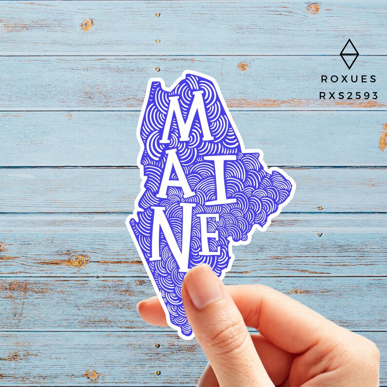 Maine State Sticker Maine Pride Maine Outline Travel Sticker - Etsy
