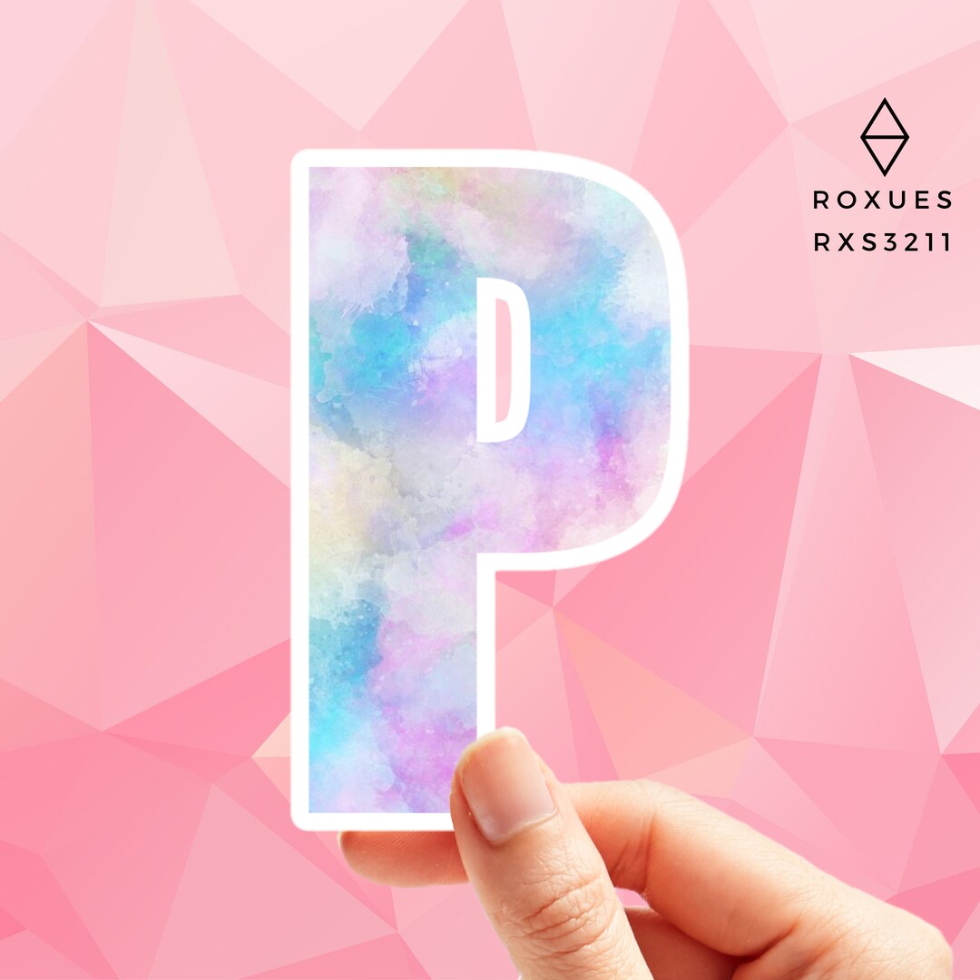 Letter "p" Watercolor Sticker, Water Bottle Sticker, Laptop Sticker ...