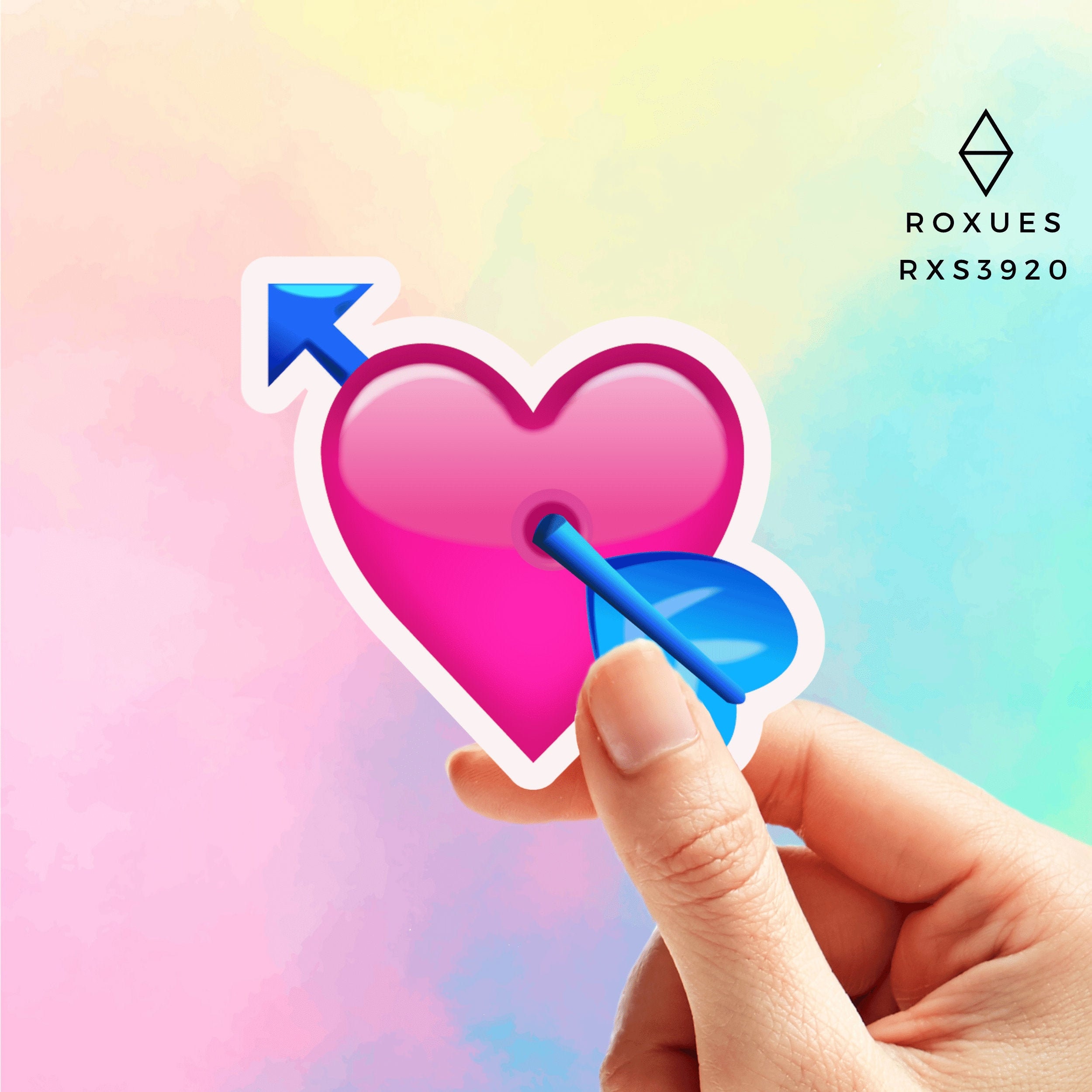 Pink Heart With Arrow Emoji Sticker Emoji Cool Stickers | Etsy