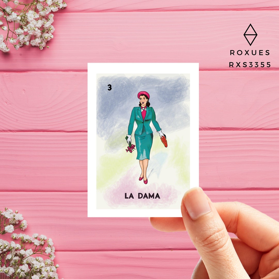 La Dama Loteria Sticker Mexican Stickers Mexico Stickers Mexico ...