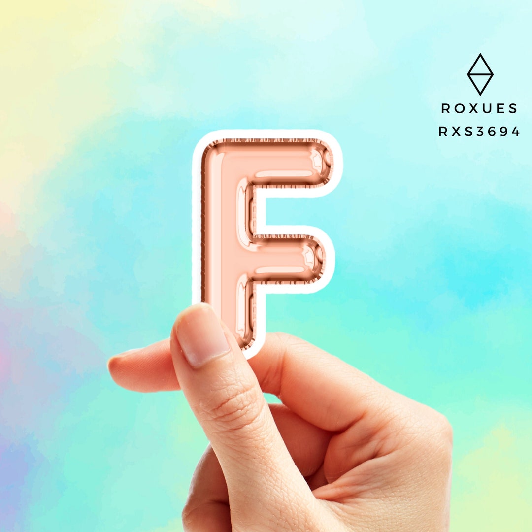 Balloon Letter "f" Sticker, Water Bottle Sticker, Laptop Sticker, Name ...
