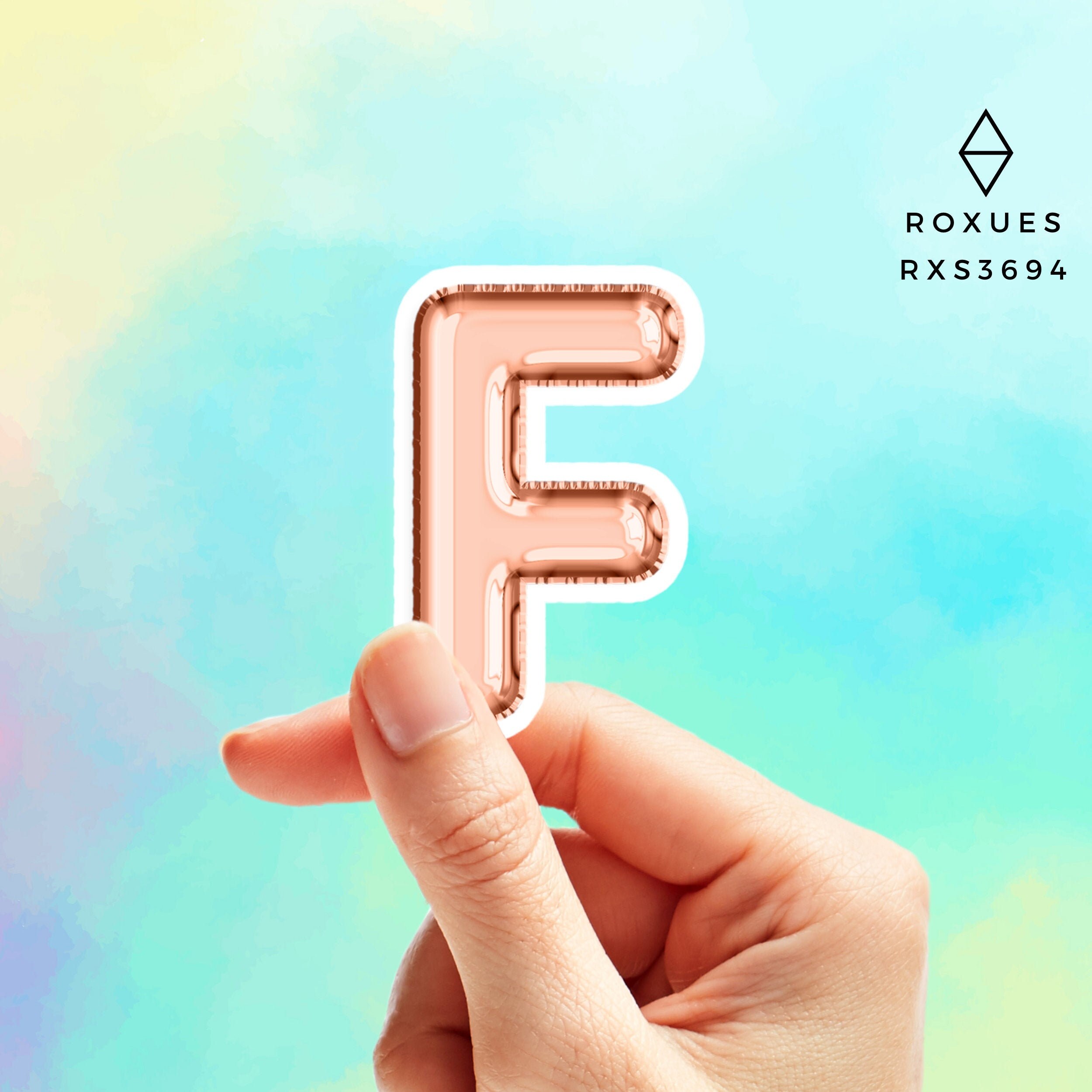 Balloon Letter f Sticker Water Bottle Sticker - Etsy
