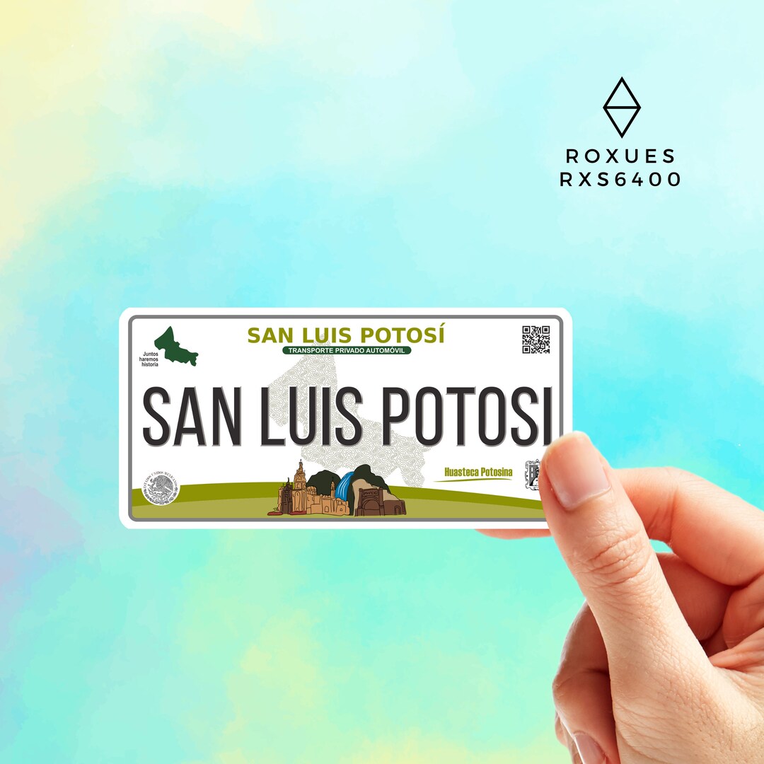 San Luis Potosi, Mexican States Plates Sticker, Mexican Sticker, Mexico ...